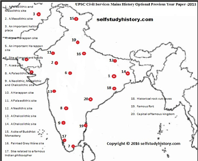 Map Based Questions with Solution: History Optional Paper- 2013 – SELF ...